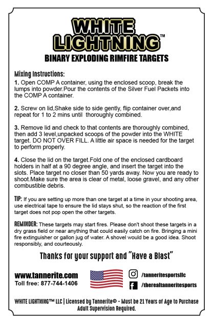 White Lightning™ Rim-fire Target – 15 Shots – Tannerite™